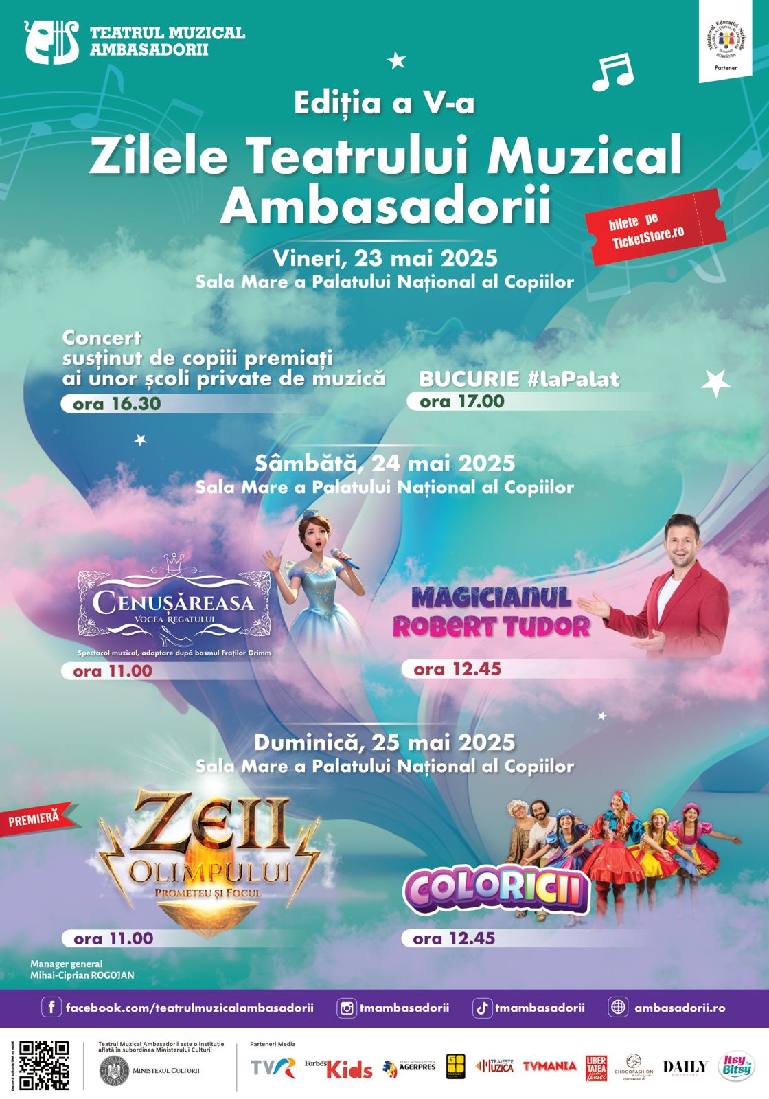 Zilele Teatrului Muzical Ambasadorii – Ediția a V-a, 23 - 25 mai 2025, la Palatul Național al ...